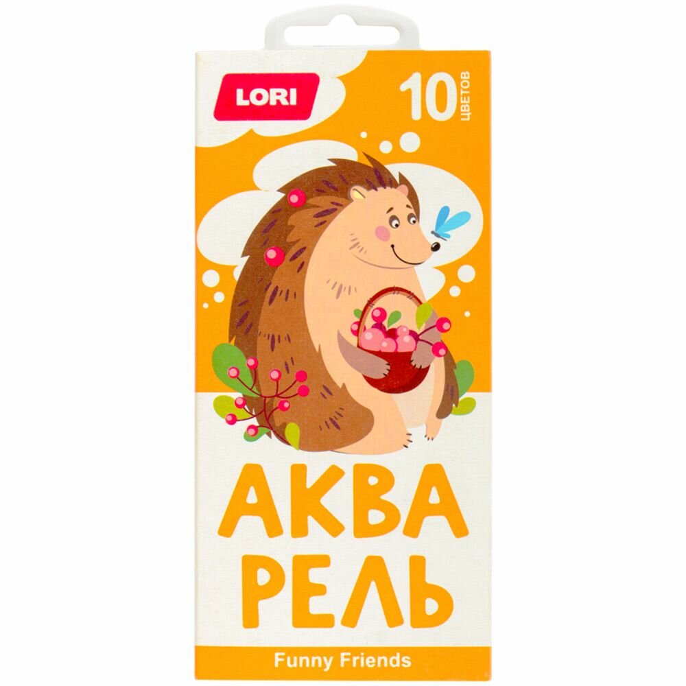 Краски акварельные LORI 10 цветов, FUNNY FRIENDS, возраст от 3 лет Акпф-002/01