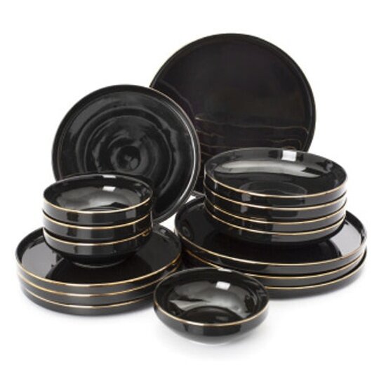 Столовый набор Domenik BLACK GOLD 16пр (4 персоны) DM3017