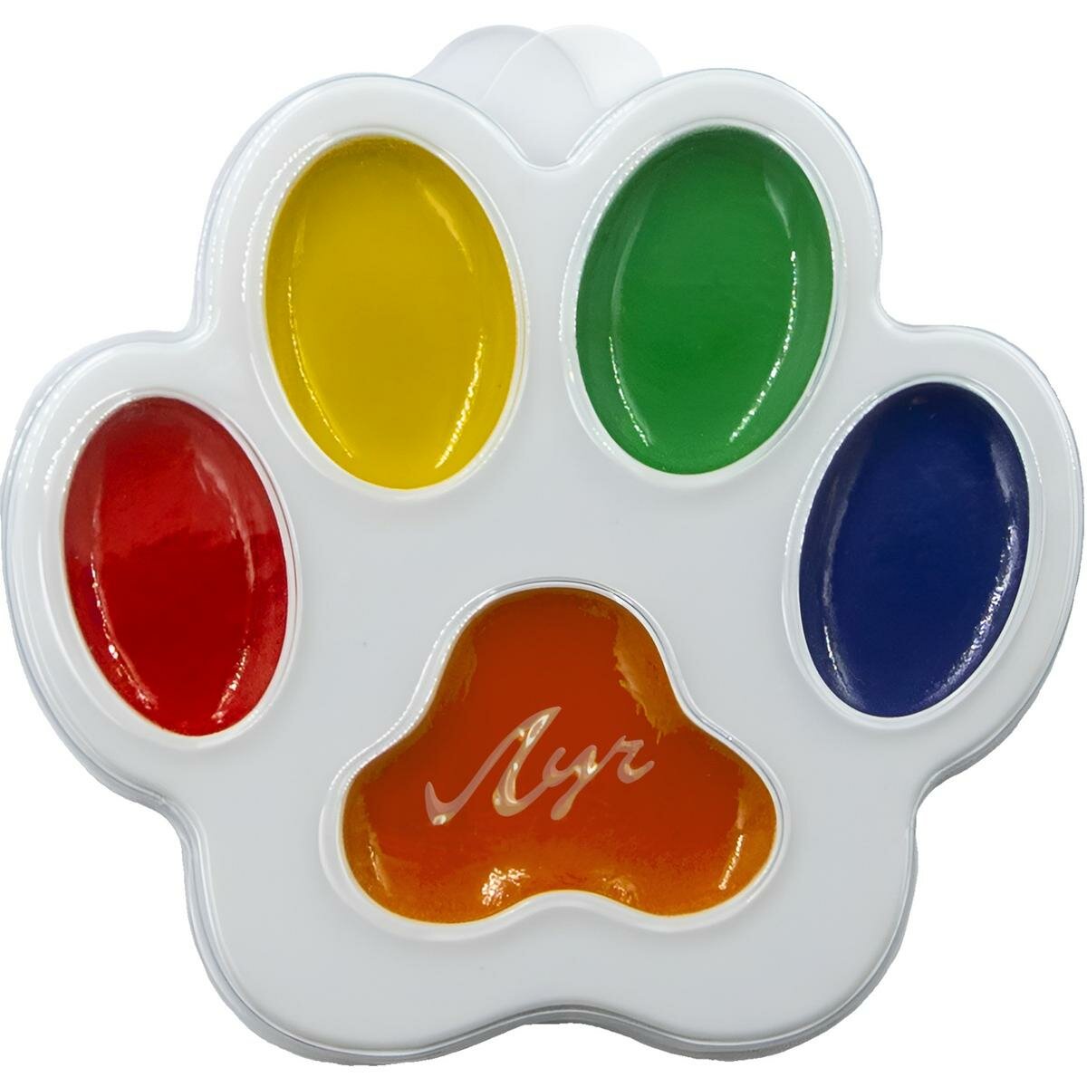 Акварель медовая "Кроха" лапка, 5 ярких цветов, палитра в крышке, безопасная краска для детского творчества