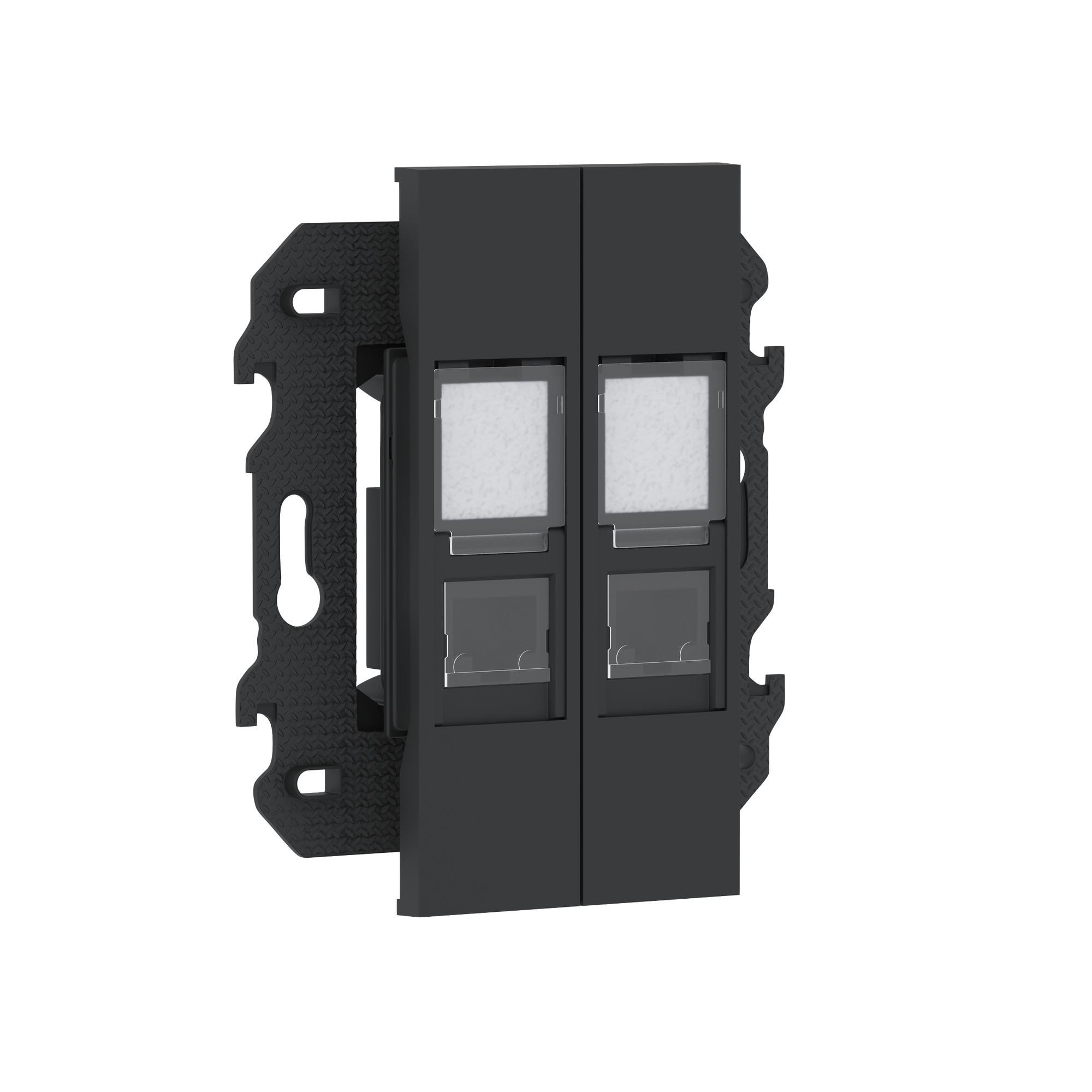 Розетка RJ45 компьютерная cat5e UTP, 2 порта, цвет чёрный матовый, серия VGD