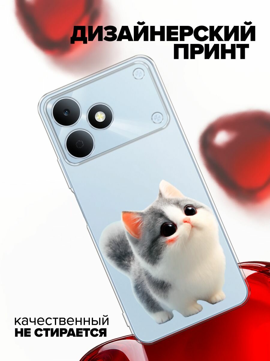 Чехол на Realme Note 80 / Реалми Нот 80 с принтом Смущенный котенок 3 — фото 1
