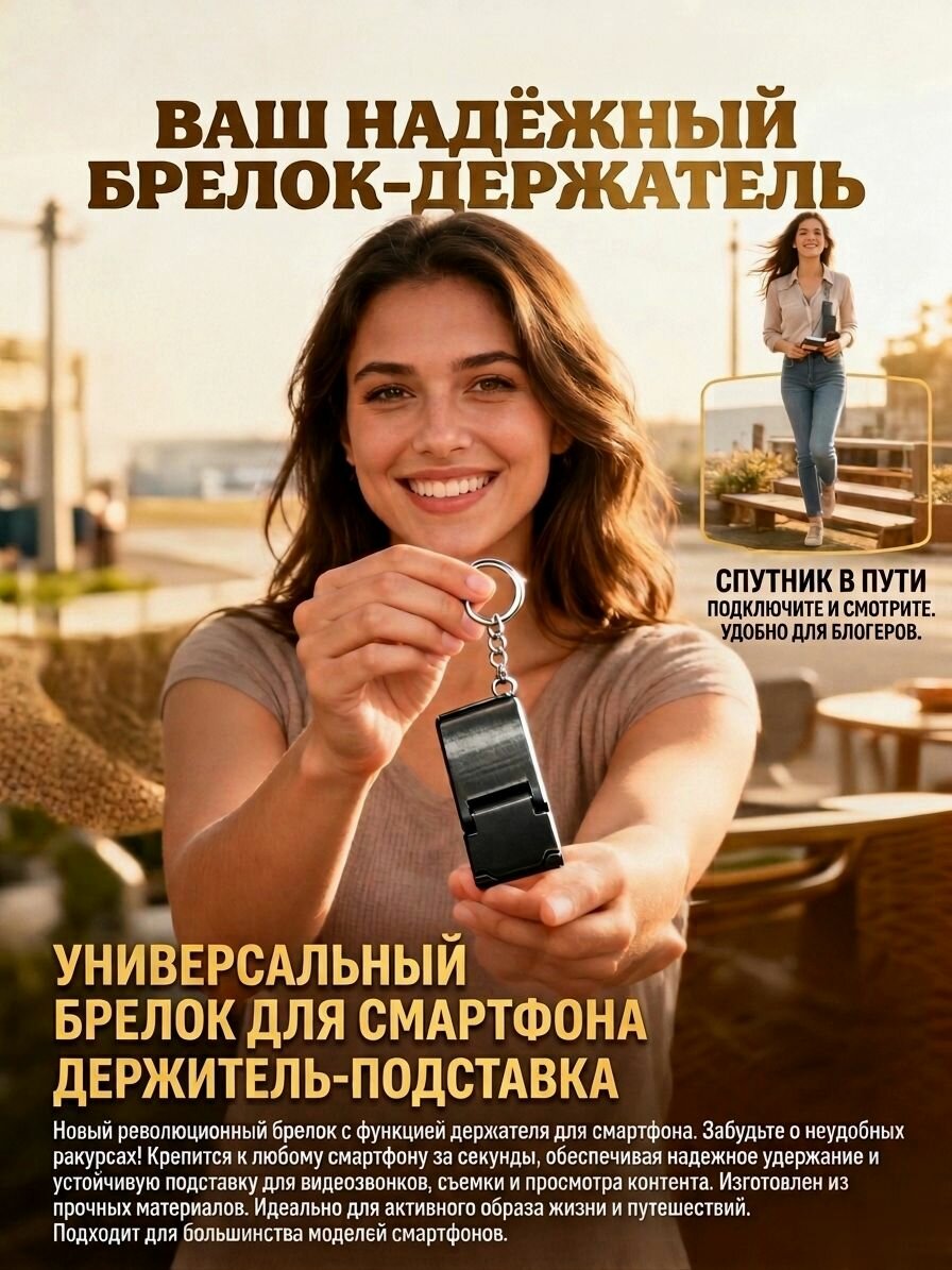 Брелок-держатель подставка для смартфона