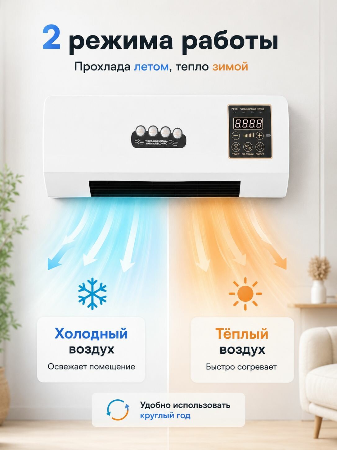 Настенный вентилятор bifengshan, белый вентилятор
