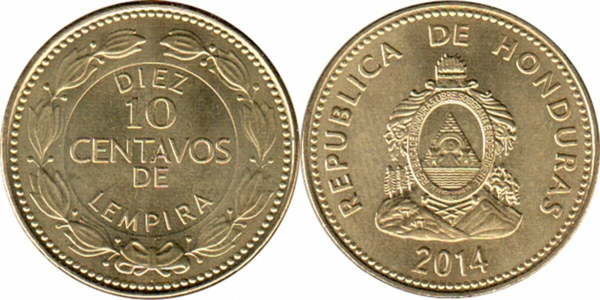 Гондурас 10 сентаво, 2010 - 2014 Герб XF
