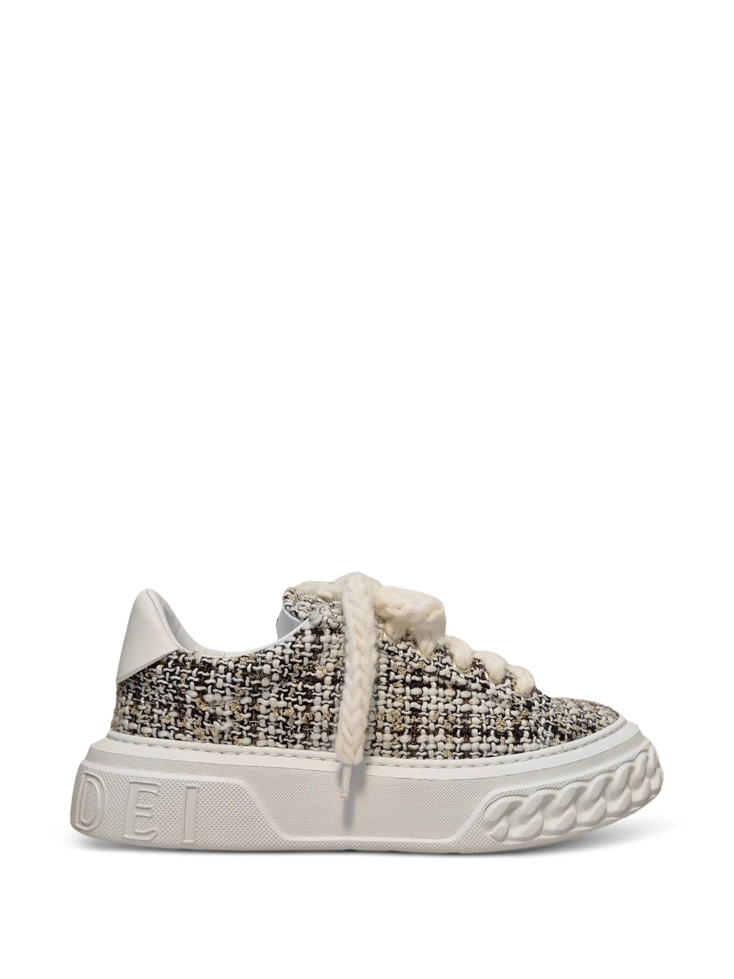 Кроссовки Casadei Off Road tweed-effect chunky-sole sneakers