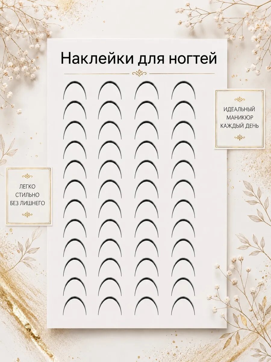 Слайдеры наклейки для ногтей для черного френча