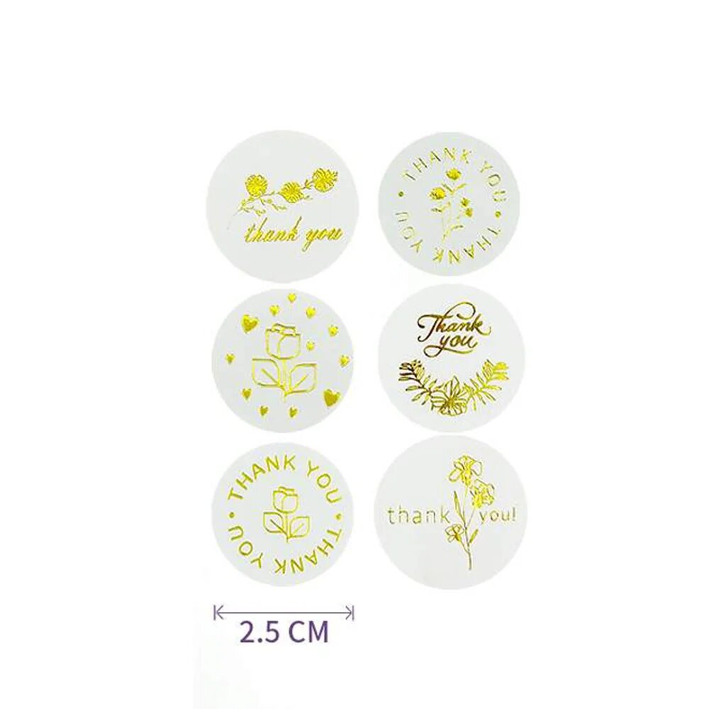 Золотые фольгированные наклейки "Спасибо" TYFYO H0593-100pcs