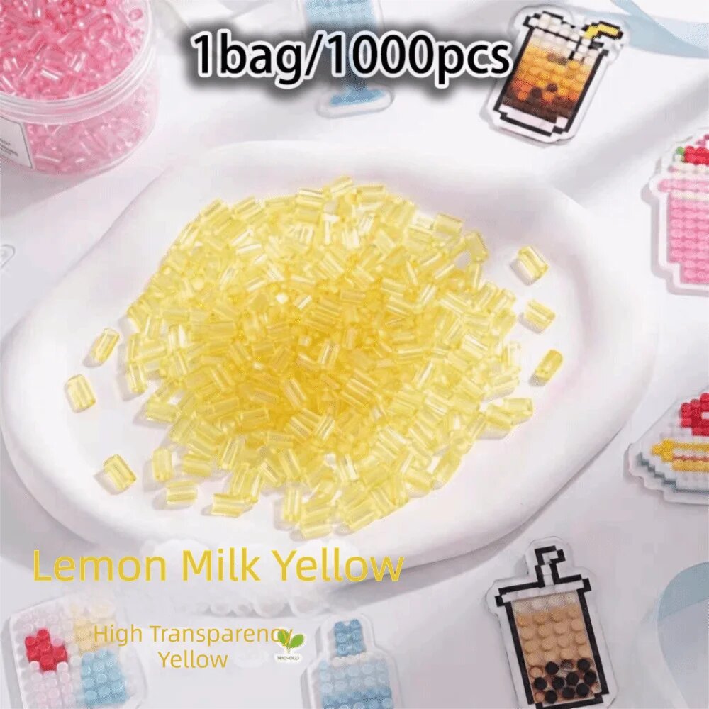 Бусины Perler прозрачные 2.6 мм 1000 шт Желтый, transparent yellow