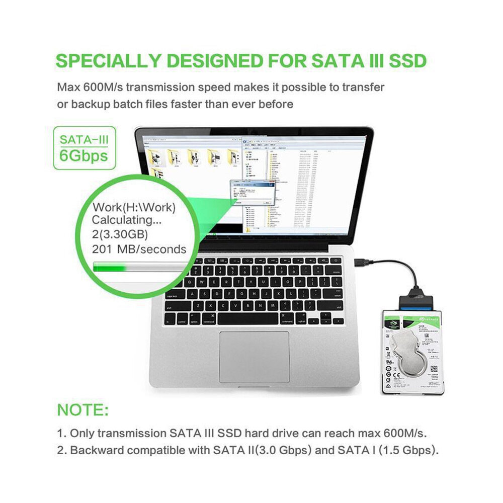 Кабель-адаптер USB 3.0 to SATA III для SSD/HDD 2.5"
