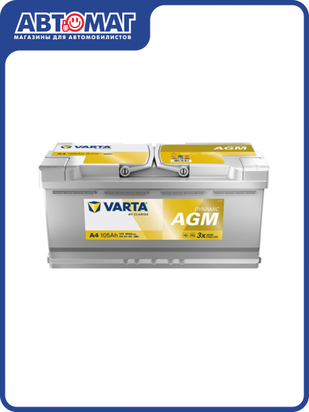 Аккумулятор автомобильный VARTA Dynamic AGM 105 а/ч (A4) VARTA VAR605901095-SLI
