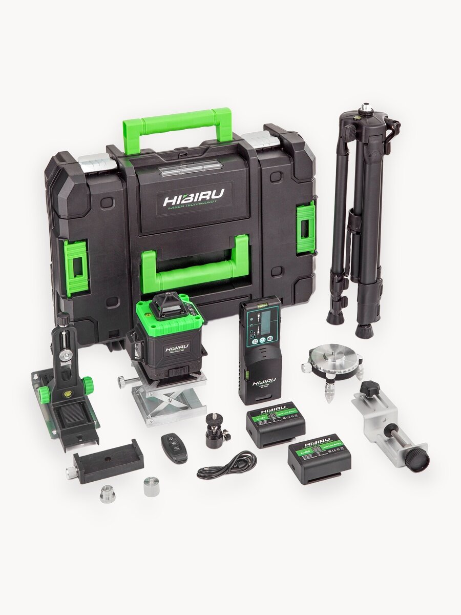 Лазерный уровень нивелир HIBIRU Omnitronic PRO 4D 16 линий 360 градусов со штативом и приемником