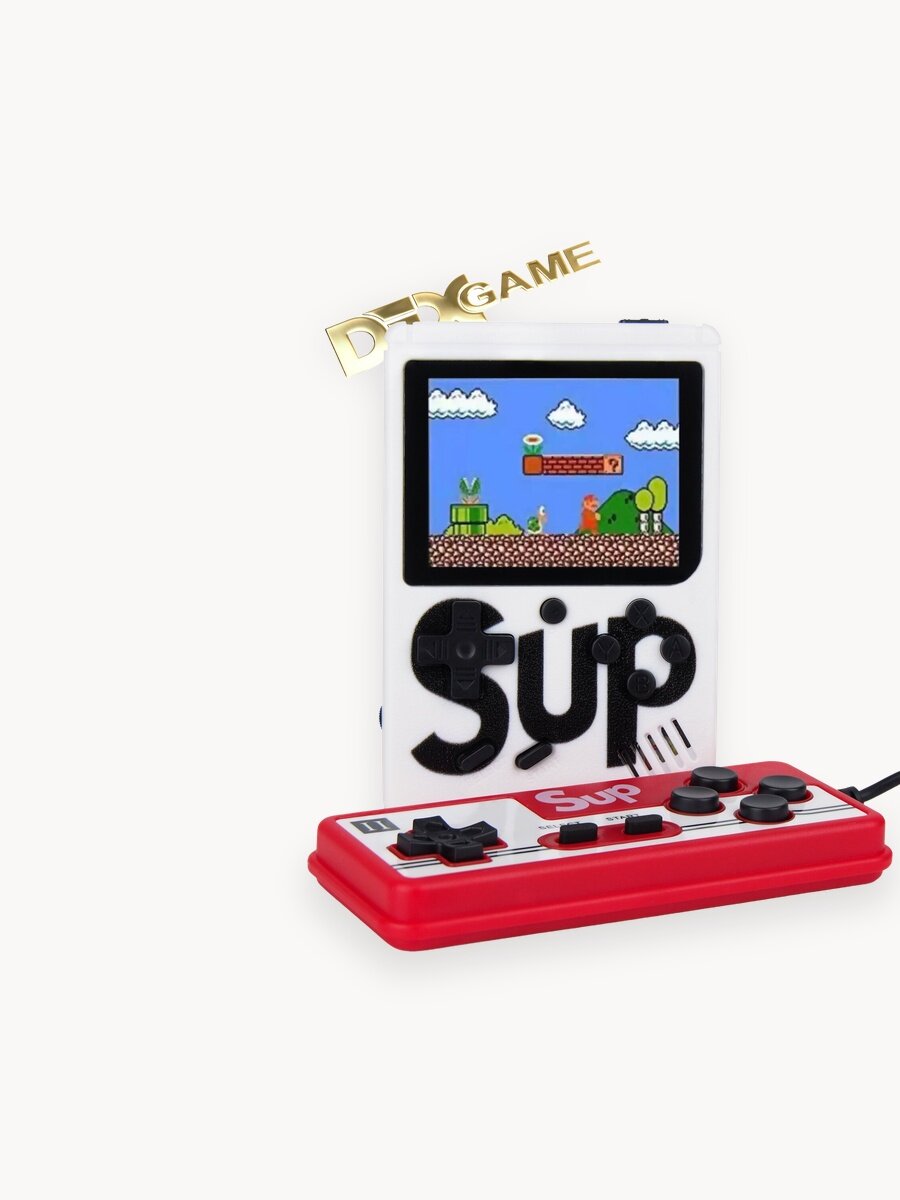 Портативная приставка консоль GameBox SUP, портативная игровая приставка с джойстиком, 400 игр, ретро приставка, белая
