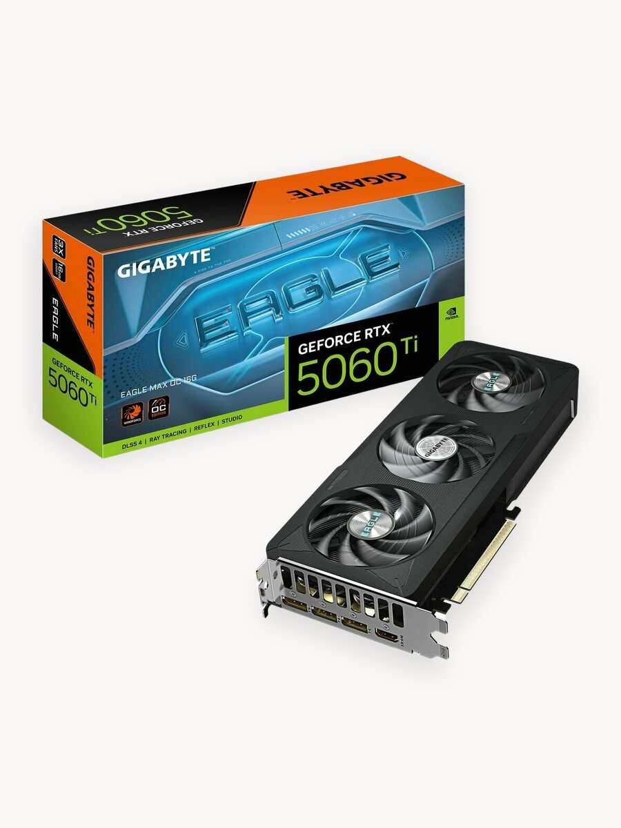 Видеокарта Gigabyte RTX5060Ti EAGLE MAX OC 16GB GDDR7 128bit 3xDP HDMI 3FAN RTL