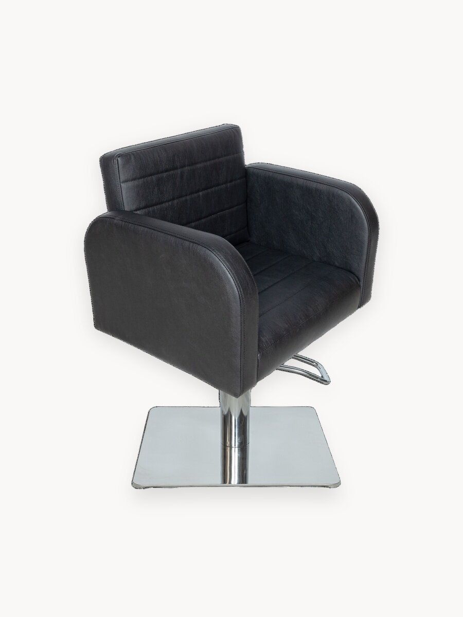 Парикмахерское кресло Shadow на квадратном основании в Черном цвете
