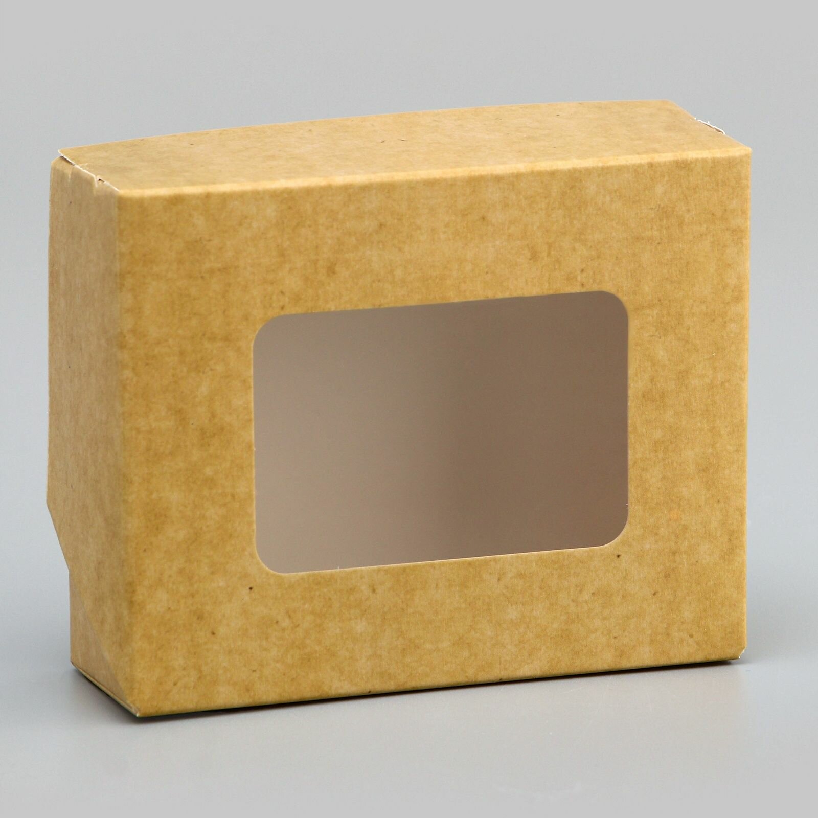 Контейнер на вынос 20 шт в наборе, с окном, крафт, 10х8х3.5 см