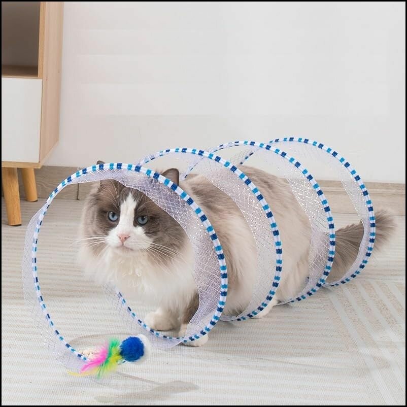 Игрушки для кошек / Игрушка для кота. Тоннель лабиринт складной с мячиком.