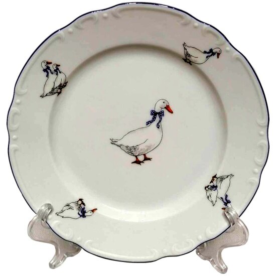 Тарелка десертная Thun 1794 "Констанция", декор "Гуси", 19 см. (КСТ0016)
