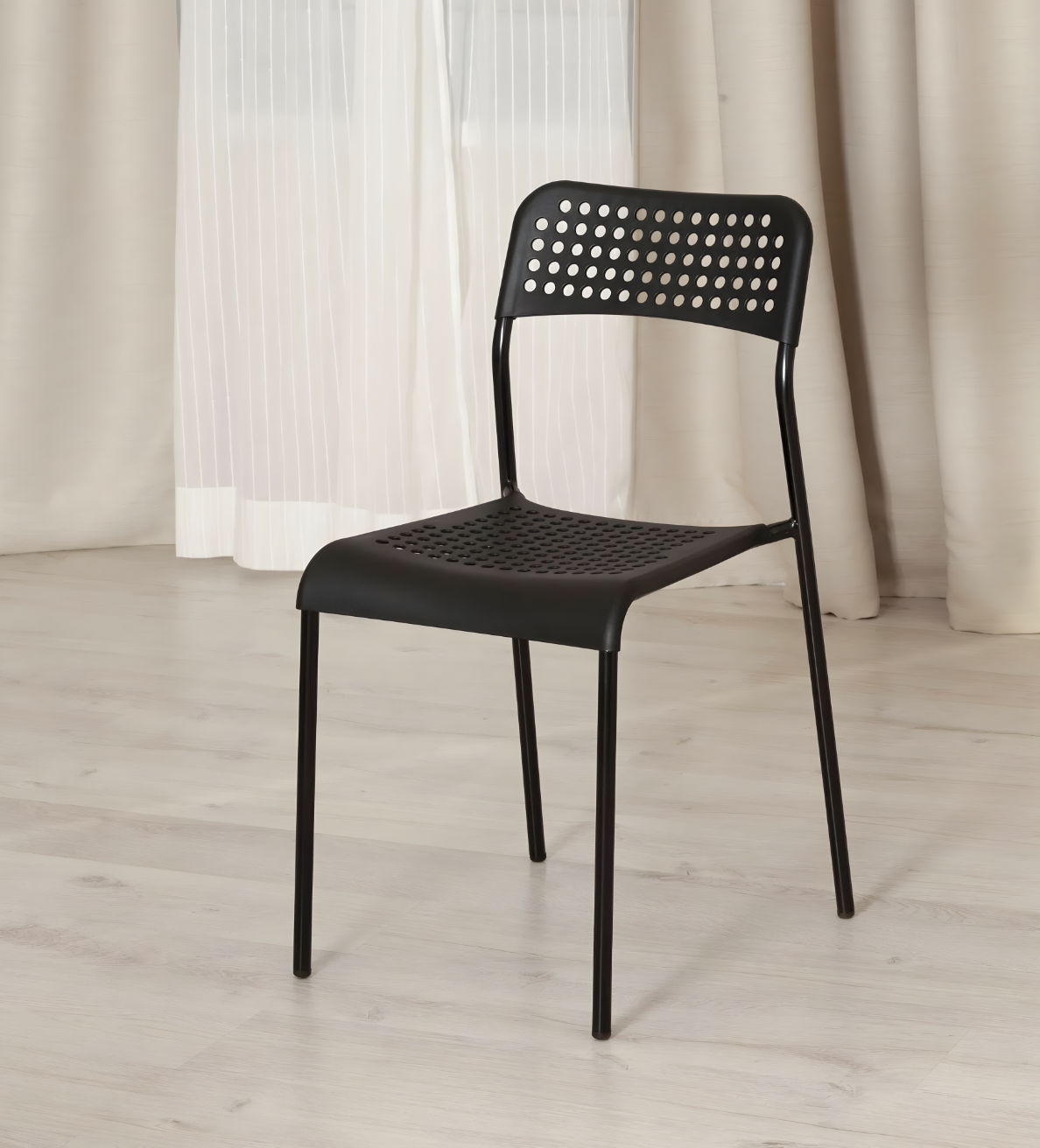 Стул TetChair ADDE (mod. C-049) IKEA, 1 шт, для кухни пластиковый на балкон уличный, черный