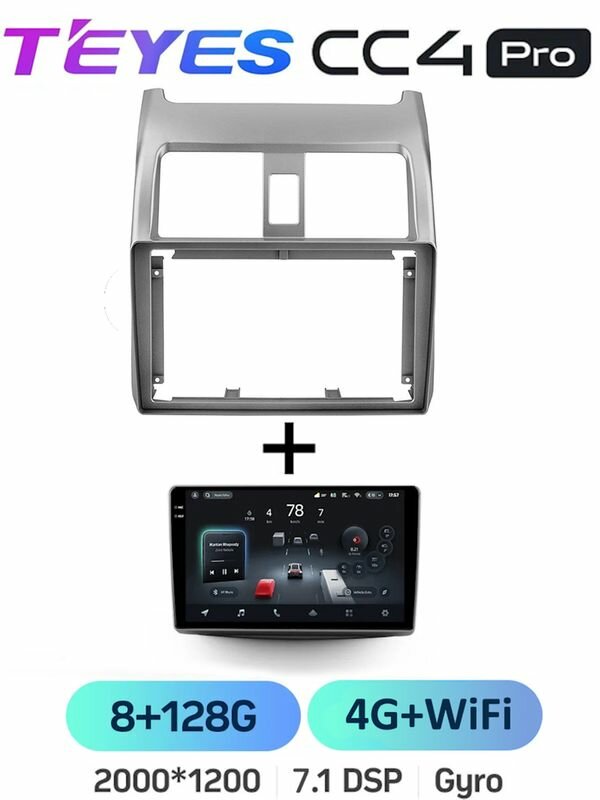 Магнитола Teyes CC4 Pro 8/128 Gb 9 дюймов для Honda Airwave GJ правый руль 2005-2010