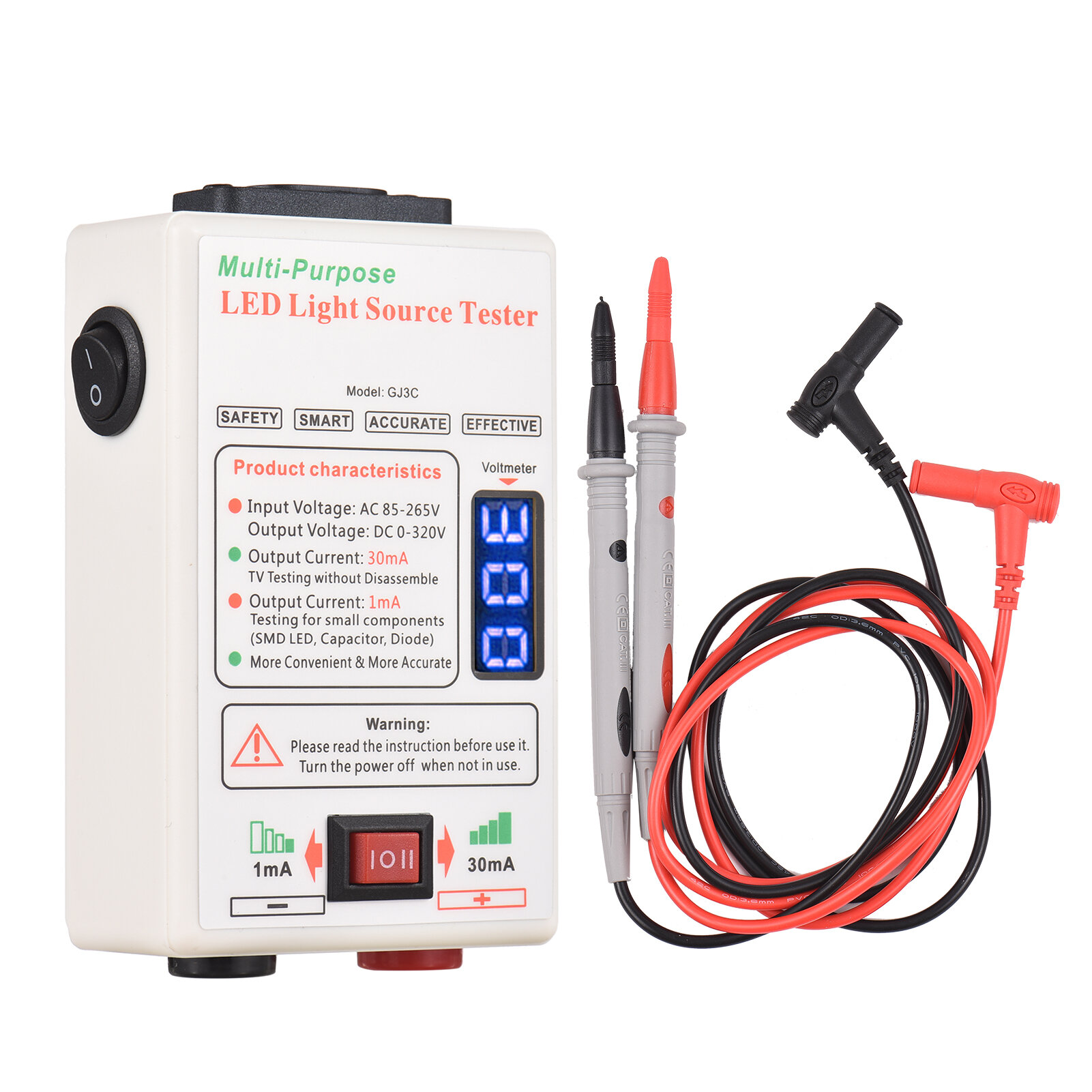 Тестер напряжения светодиодов 1 мА/30 мА, тестер подсветки экрана, ЖК-телевизор, светодиодный телевизор, проверка диодов, инструмент для ремонта тестовых полосок на световых табло