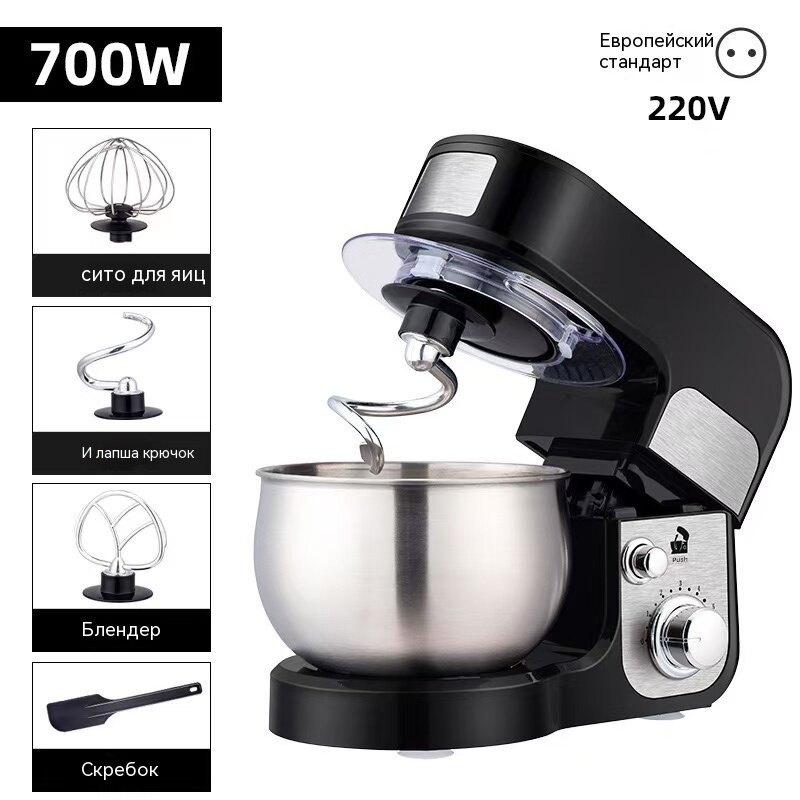 Weissgauff миксер Планетарный миксер с чашей WSM 130 PMB Prime Chef, Мощность 700 Вт, Металлическая чаша 3 литра, 6 Скоростей, Импульсный режим, Металлические шестерни, Защита от перегрева, 700 Вт