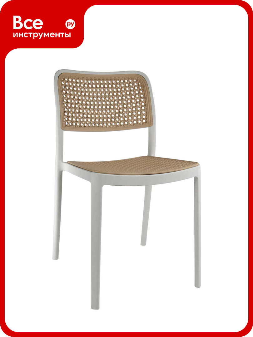 Стул Архимед Air Wood Omega R6054 для любого пространства, бежевый пластиковый корпус, квадратное сиденье и спинка