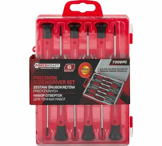 Отвертки для точных работ, набор 6 предметов FORCEKRAFT