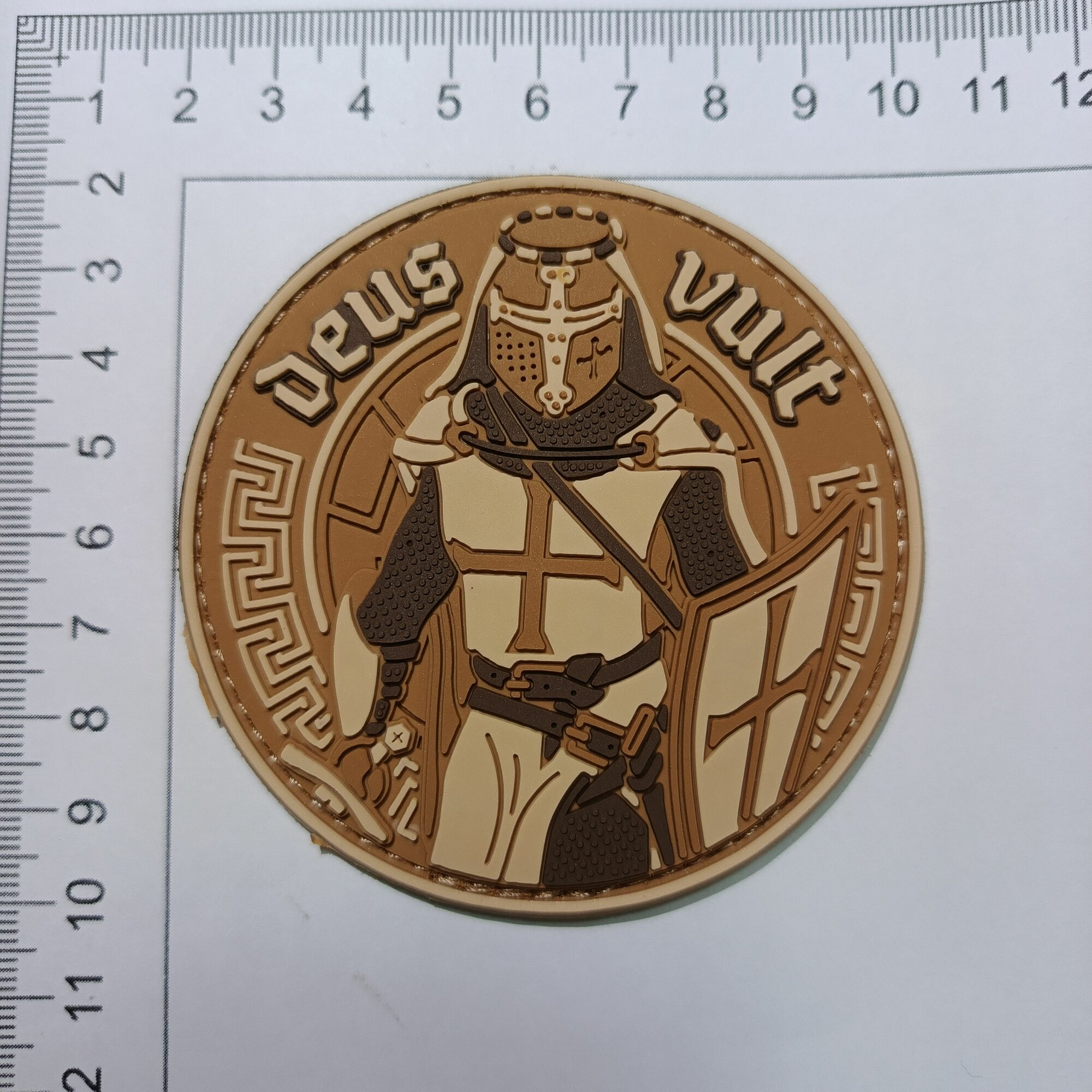 1шт Рыцарь крестоносец, тамплиер /ПВХ на велкро, шеврон на липучке