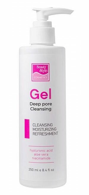 BEAUTY STYLE Гель-проводник аппаратный для ультразвуковой чистки лица Gel Deep Pore Cleansing, 250 мл