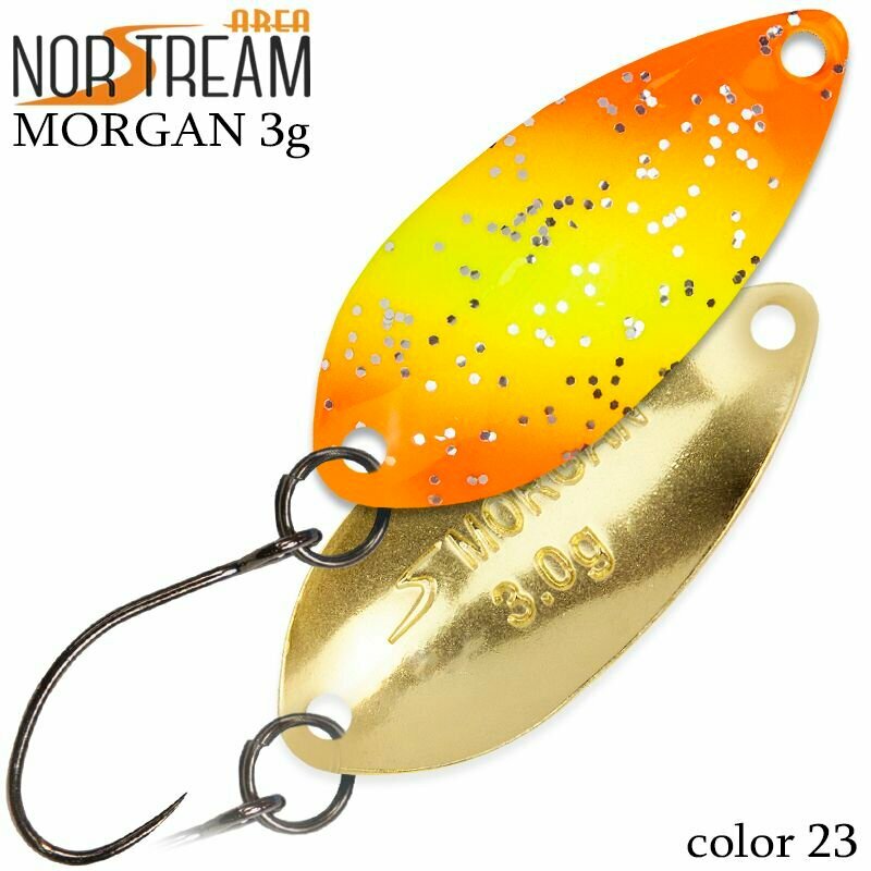 Блесна колеблющаяся на форель, щуку, окуня/ колебалка для летней и зимней ловли хищных рыб. Norstream MORGAN 3 г цв. 23