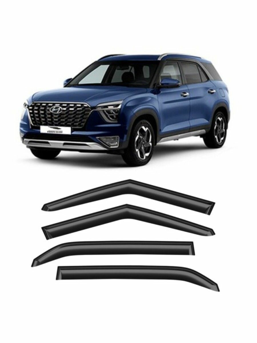 Дефлекторы неломающиеся 4 шт. для а/м Hyundai Creta, Voron Glass DEF01276