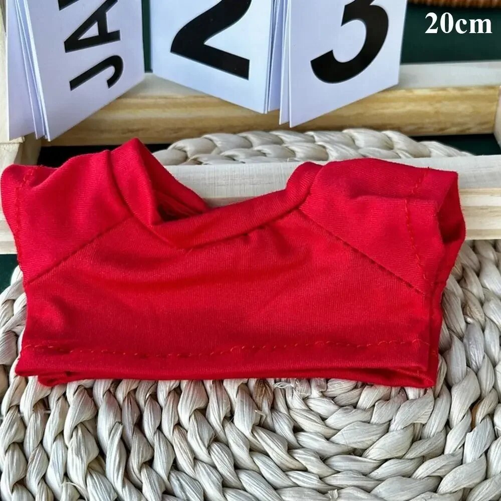 Хлопковые футболки для кукол 10/15/20 см Красный, Red-20cm-Style 2