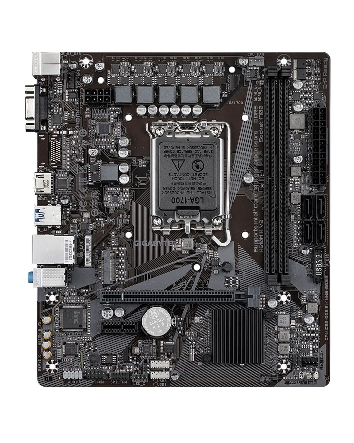 Материнская плата GIGABYTE H610M H V2 mATX LGA1700 Intel H610 2xDDR5 (128ГБ)