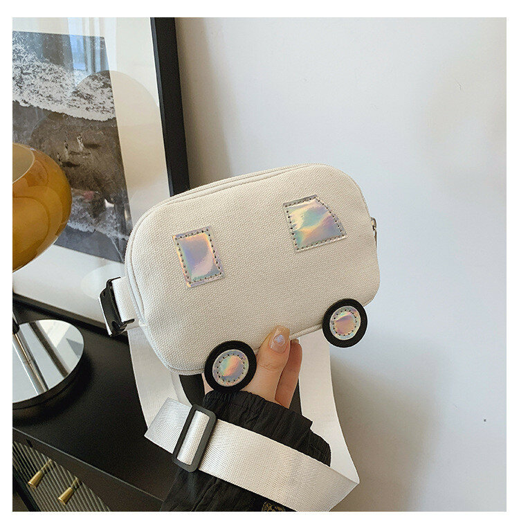 Детский рюкзак в виде машины для детей с мягкой тканью для школы и игр белый