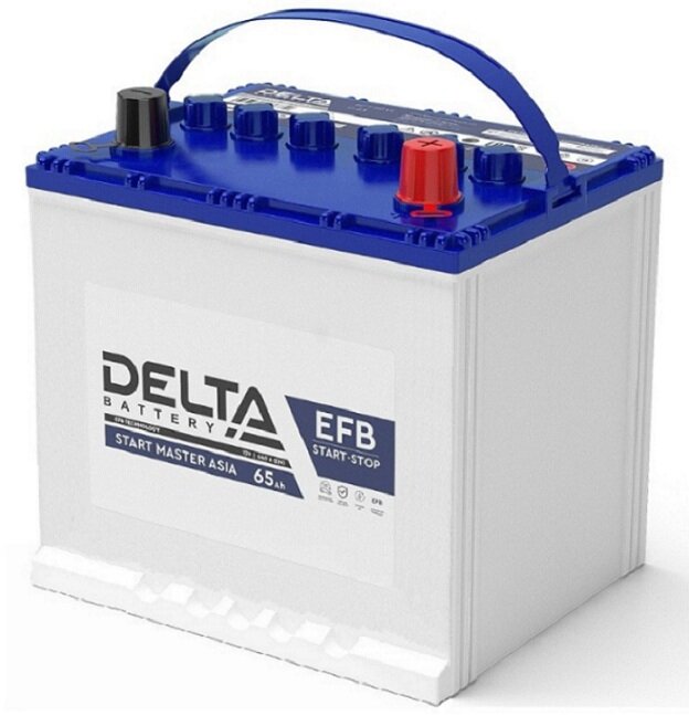 Аккумулятор автомобильный DELTA Start Master EFB Asia 65 А/ч 640 А обр. пол. Азия авто (232x173x225) 1265 с бортиком