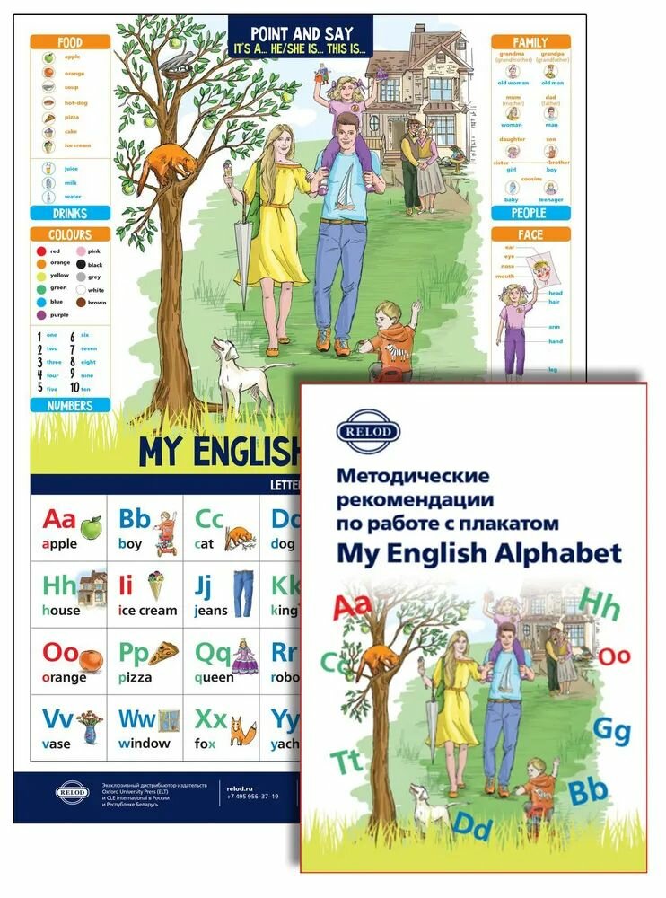 Плакат Английский алфавит My English Alphabet и методическое пособие для учителя (комплект)