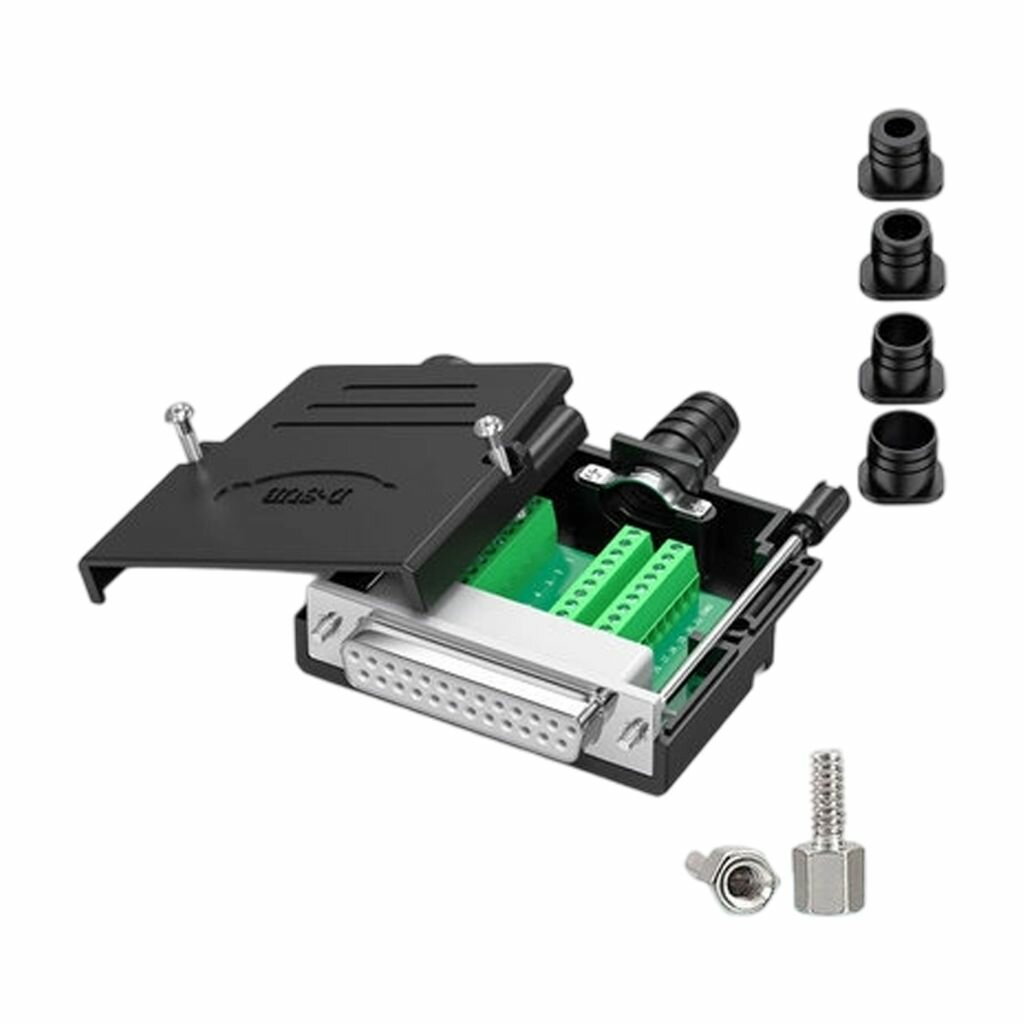 25-контактный проводник DB25 без сварки-тонкий срез пластикового корпуса-внутренняя головка с винтовой гайкой