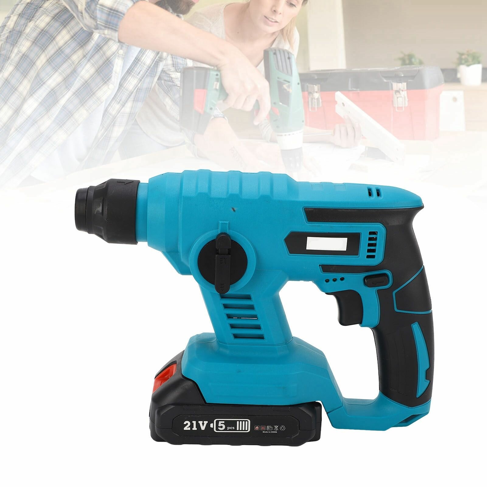 Электрический молоток с литиевой батареей, ударная дрель, сверлящая стена, пробивая винтовой бетон