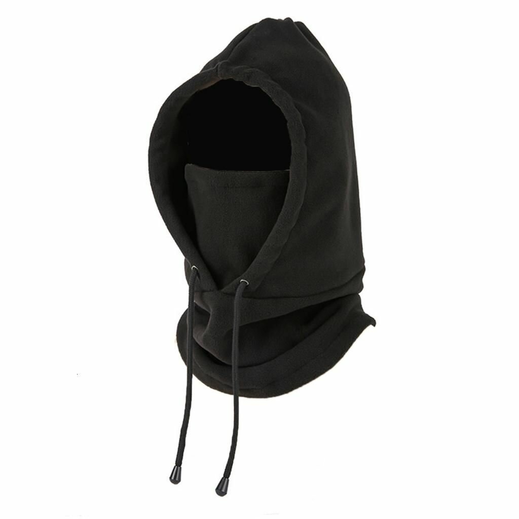 Спортивная лыжная маска на открытом воздухе, нагрудник, цельная теплая шапка-черный