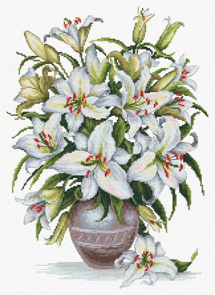 Набор для вышивания Многоцветница #МКН 173-14 Нежность лилий, Счетный крест, 28 х 39 см