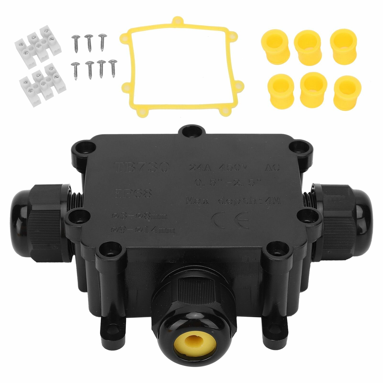 Водонепроницаемая коробка IP68, 3 кабельных ввода, TB730