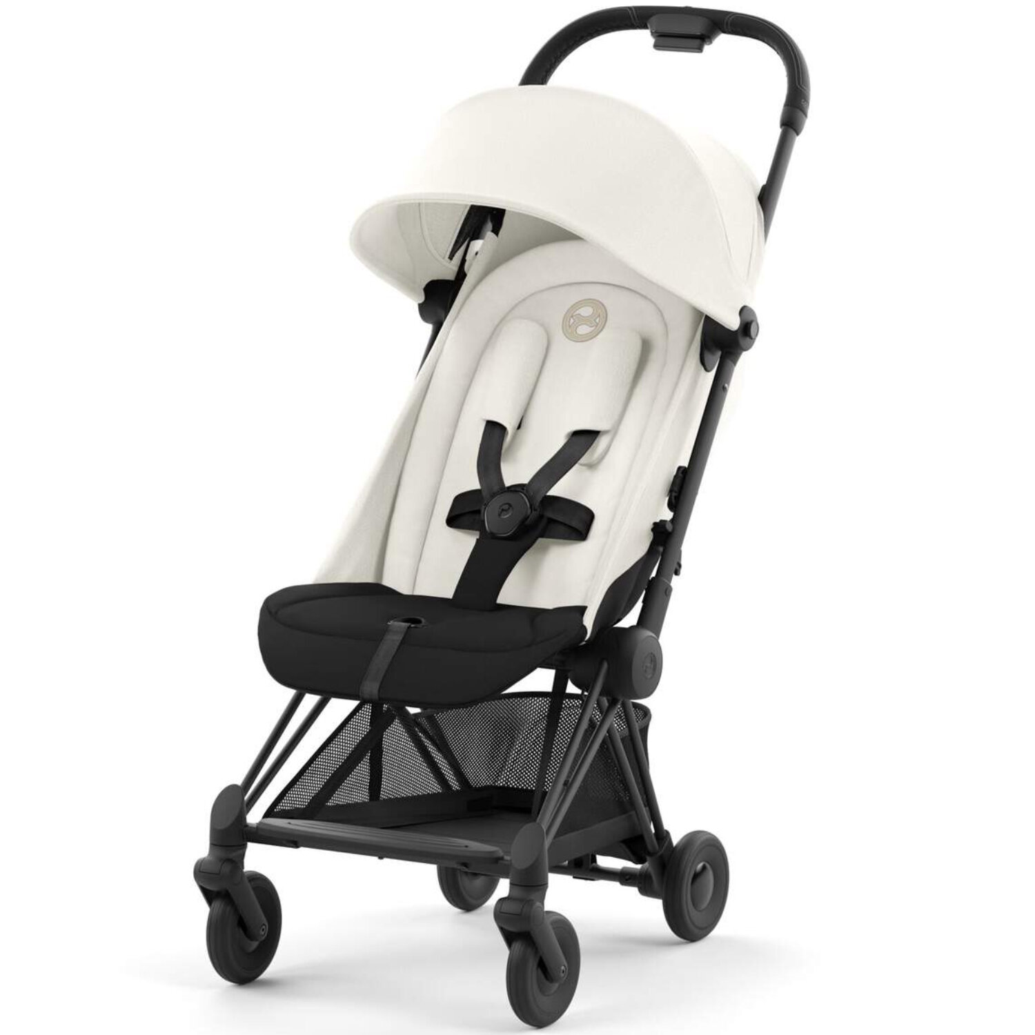 Коляска прогулочная Cybex Coya Matt Black Off White с дождевиком и бампером 522005617
