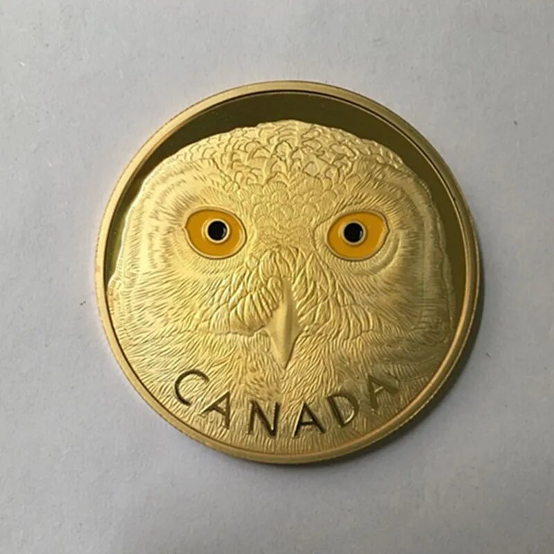 Памятные монеты SLMTTG, сова, серебро и золото, 4 шт. gold x 4