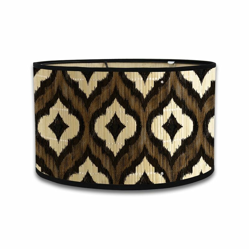 Бамбуковый настольный абажур с печатным рисунком для спальни и гостиной, эко-декор плетеный светильник, уютное освещение интерьера