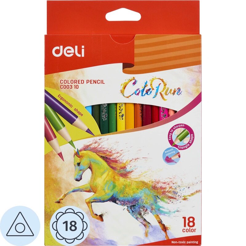 Карандаши цветные Deli ColoRun тополь 18 цв/наб EC00310