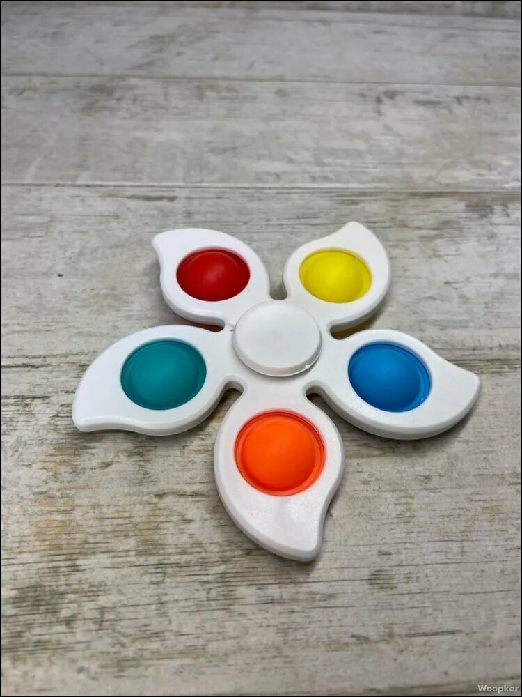 Спиннер Симпл Димпл цветок белый-Woopker