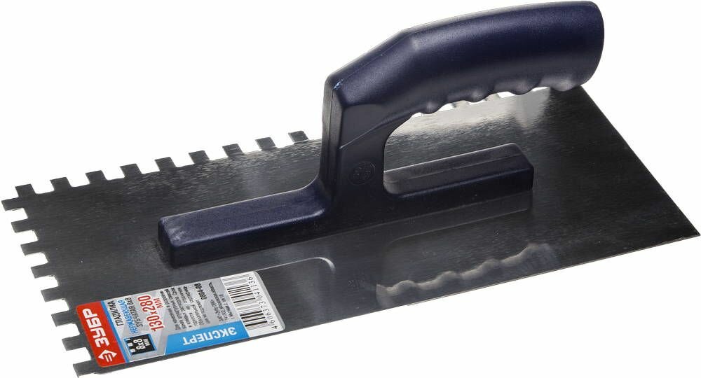 Штукатурная гладилка ЗУБР 130х280 мм, зуб 8х8 мм, профессиональная 0804-08