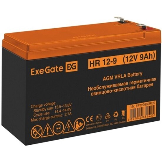 Батарея Exegate HR 12-9 12V 9Ah 1234W F2