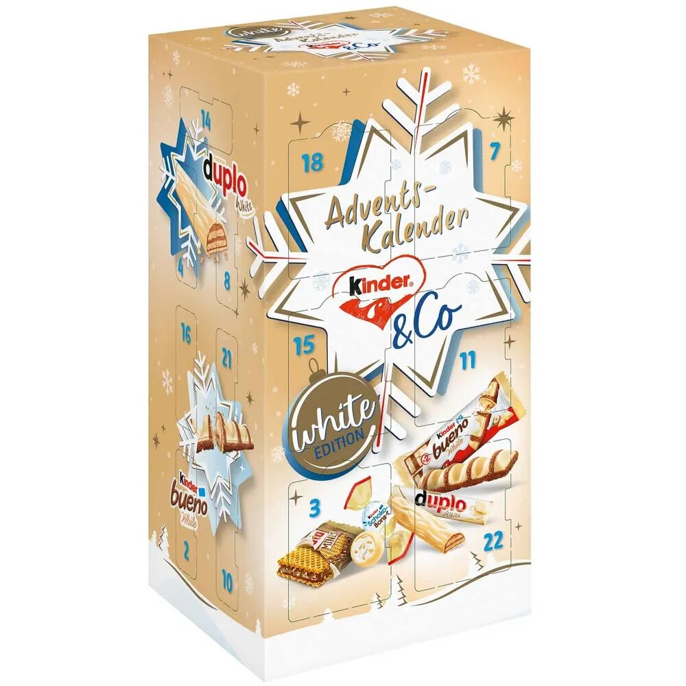 Адвент календарь новогодний Kinder & Go 263 г Белый шоколад .