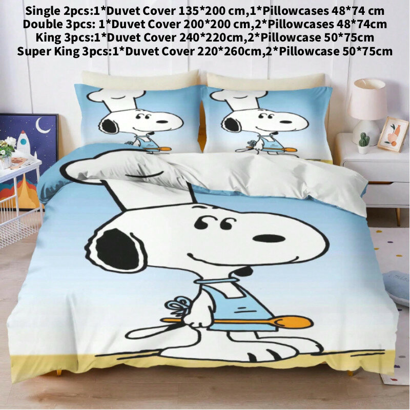 Постельное белье для детей снупи кидс из прочного материала для детской комнаты белое двуспальный 200х200 см